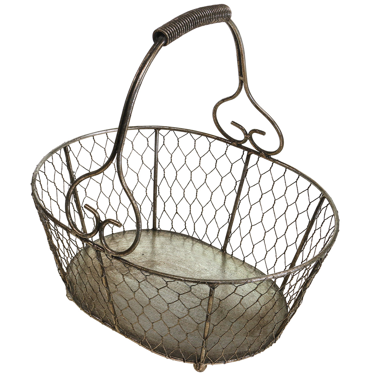 Floristik24.fr Panier en fil de fer panier aspect antique avec anse ...