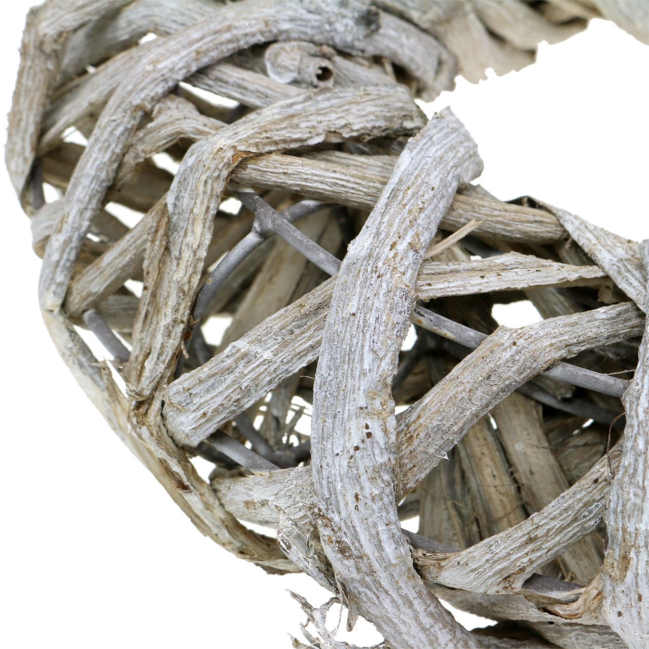 Floristik24.fr Couronne décorative liane bois blanchi Ø50cm-65725
