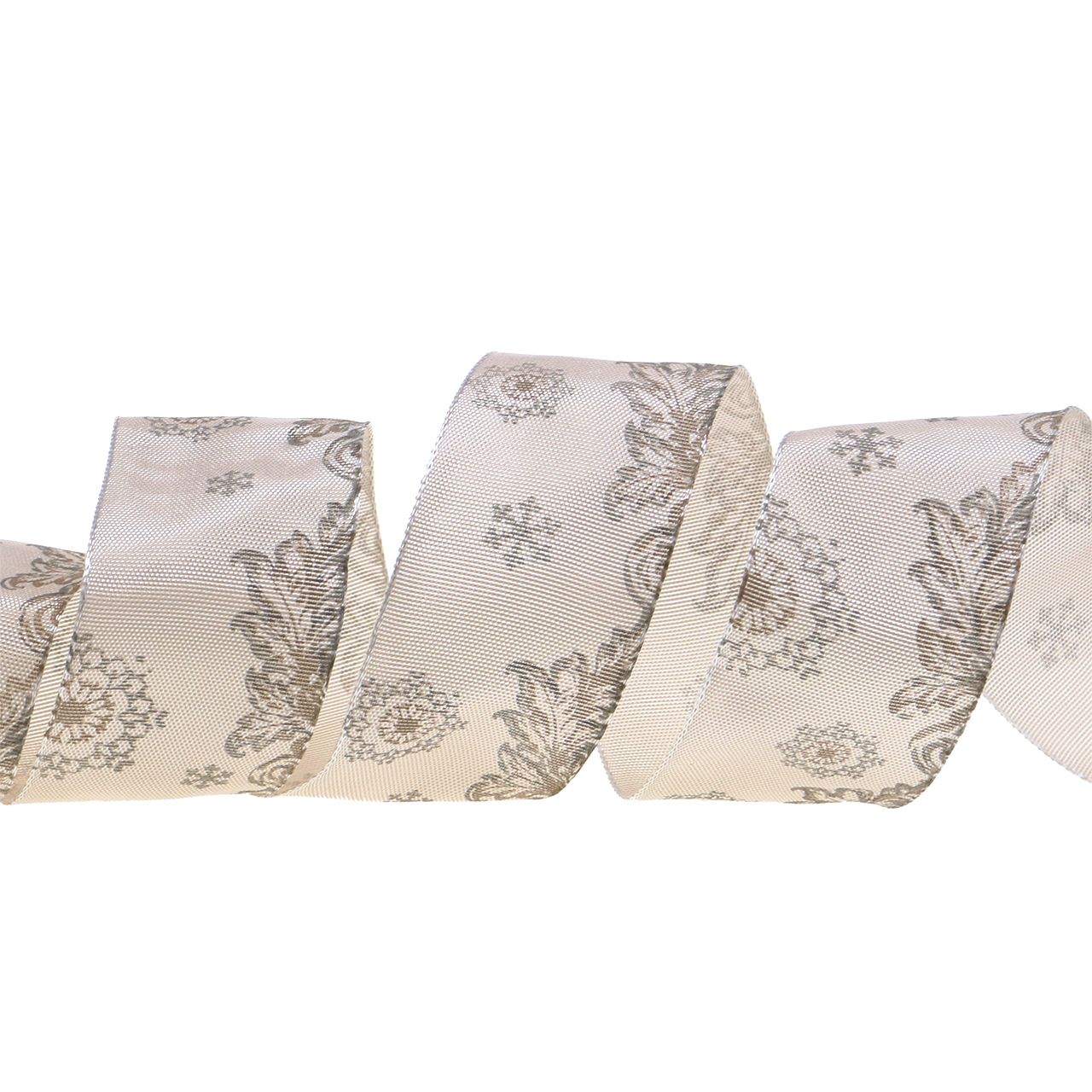 Floristik24.fr Ruban déco avec motif gris 40mm 20m-119840-208