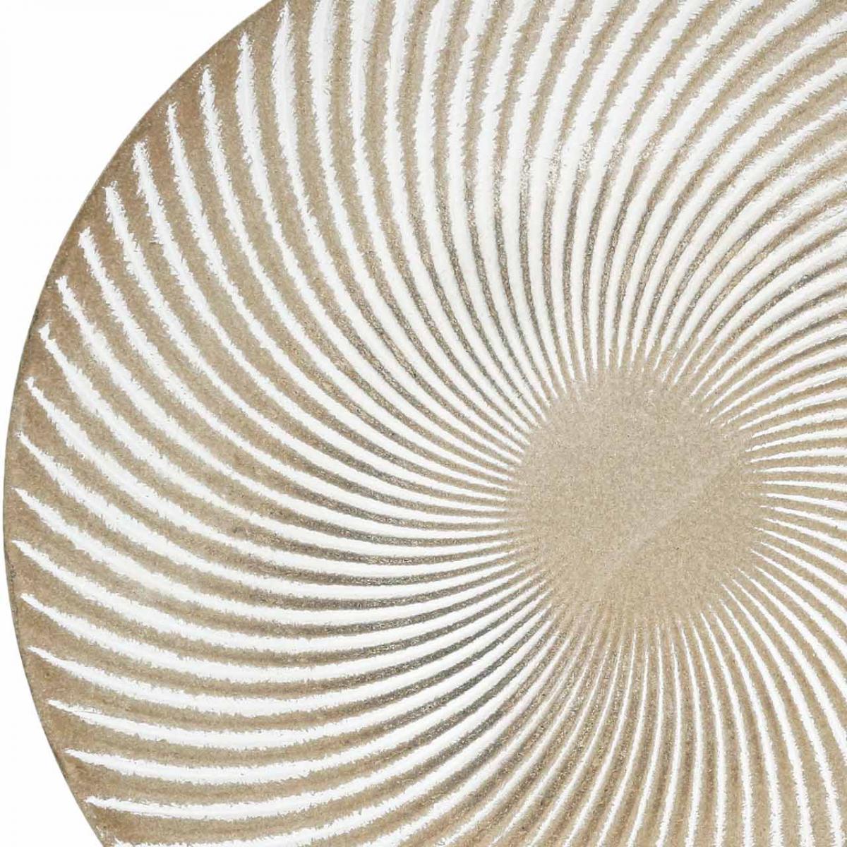 Floristik24.fr Assiette déco ronde blanc marron cannelures décoration ...