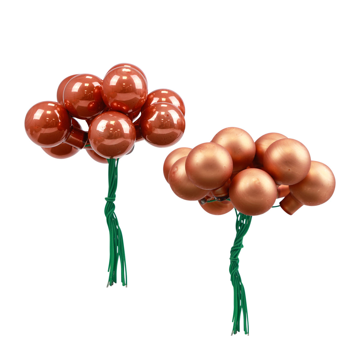 Floristik24.fr Mini boules de Noël sur fil de verre rouge orange Ø2cm ...