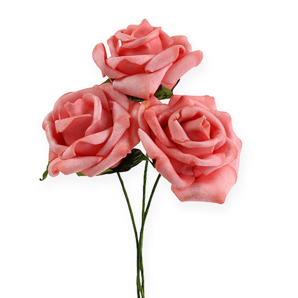 Floristik24.fr Rose en mousse Ø 6cm rose 27p - acheter pas cher en ligne